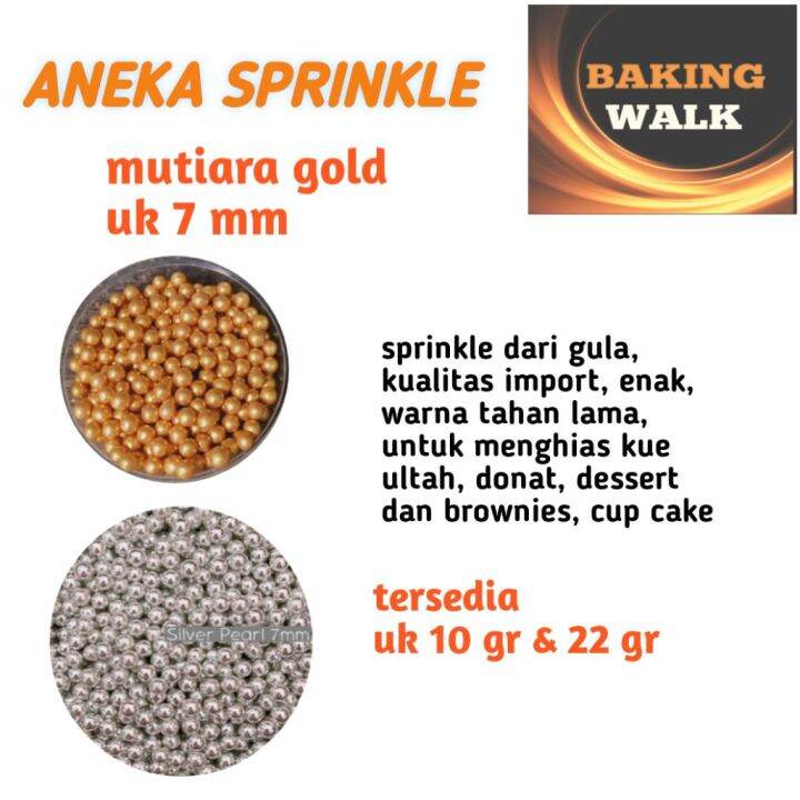 SPRINKLE MODEL MUTIARA UK 4 mm berat 10 gr DARI GULA BISA DI MAKAN ...