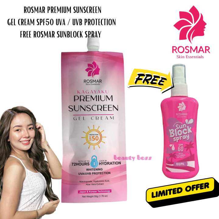 ROSMAR PREMIUM SUNSCREEN GEL CREAM SPF50 UVA / UVB PROTECTION FREE ...