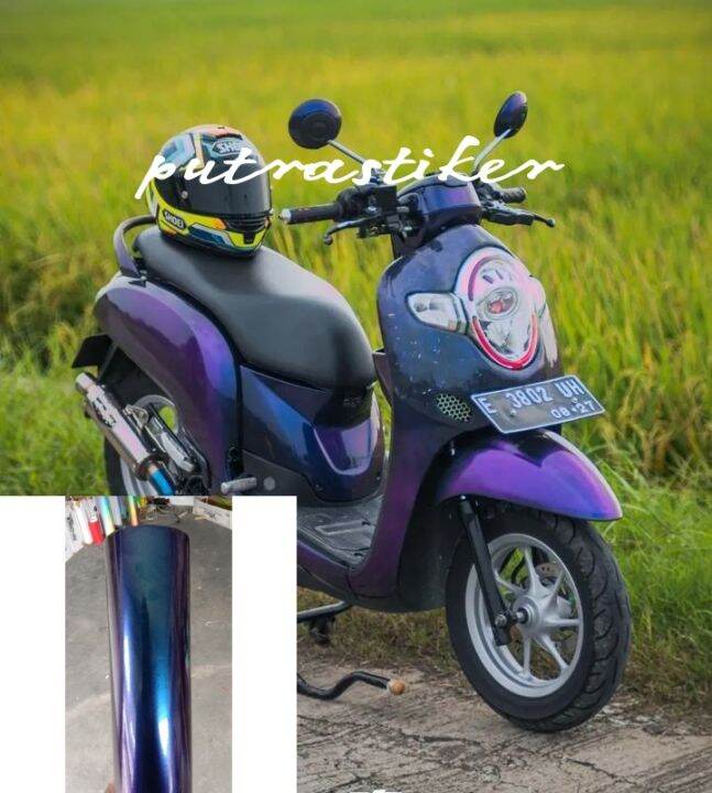 stiker skotlet biru bunglon plangi biru aurora untuk body motor ...