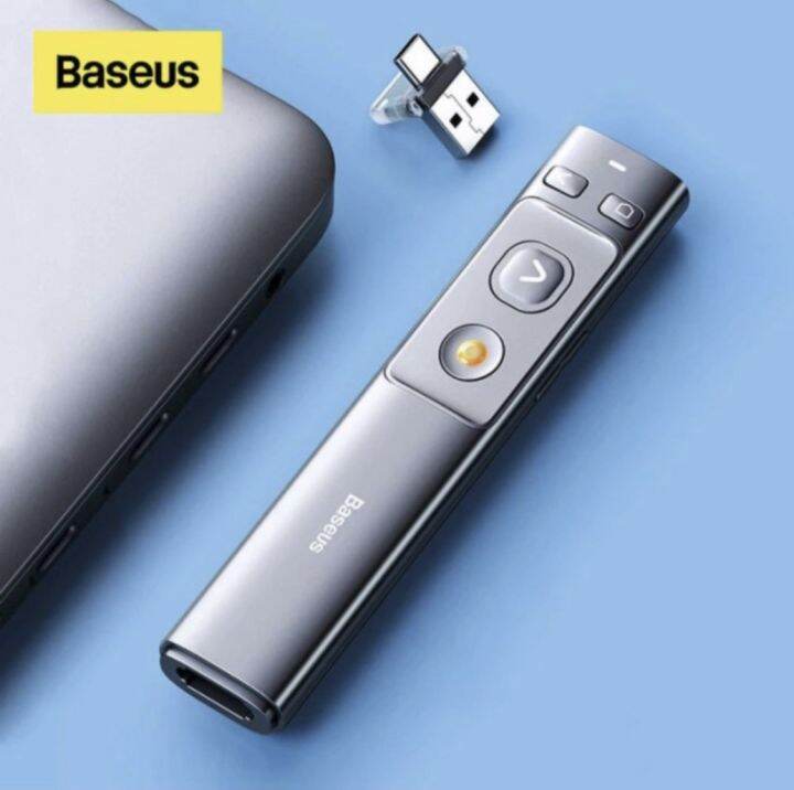 BASEUS WIRELESS PRESENTER POINTER PEN REMOTE CONTROL LASER POINTER PEN | Lazada Indonesia