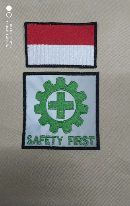 BORDIR LOGO SAFETY FIRST/BENDERA MERAH PUTIH | Lazada Indonesia