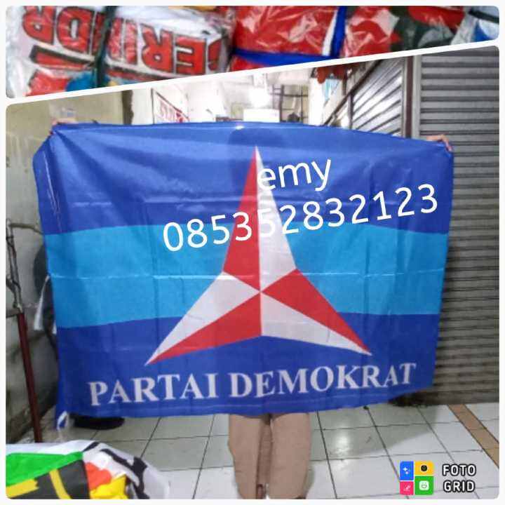 bendera partai Demokrat 60x90 cm isi 100 | Lazada Indonesia