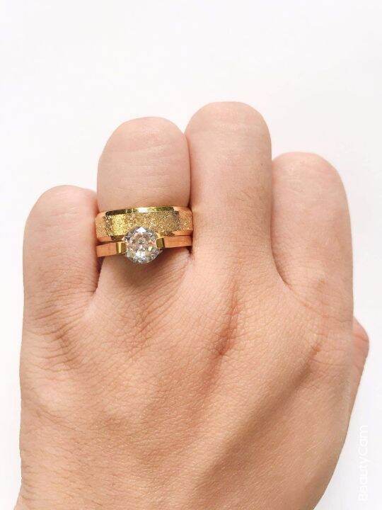 Non-fade/Non-Tarnish Gold Twin Ring | Lazada PH
