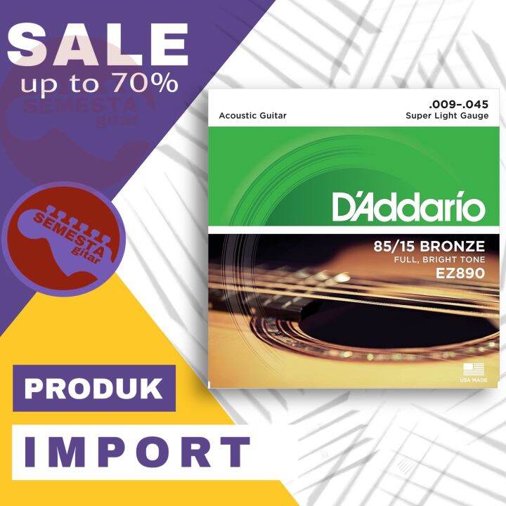Senar Gitar Akustik dan Akustik Elektrik Full Set isi 6pcs Senar Gitar ...