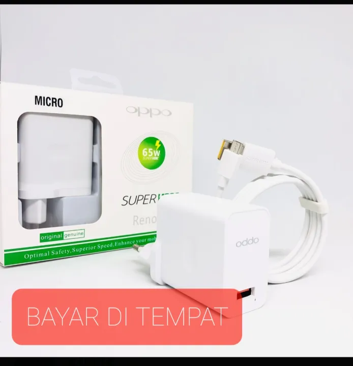 CHARGER OPPO 65W ORIGINAL SUPER VOOC COLOKAN TIPE C/MICRO | Lazada ...
