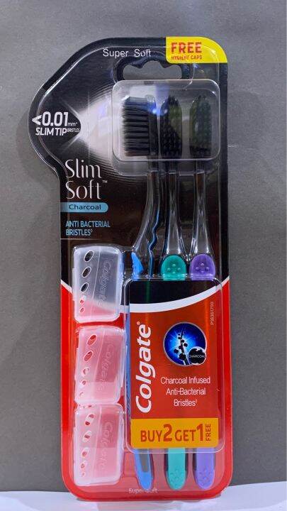 Colgate Slim Soft Charcoal Toothbrush Buy 2 Get 1 Free and Free Hygiene ...