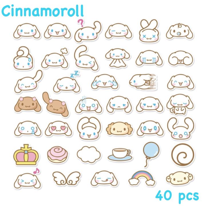 สติ๊กเกอร์ Cinnamoroll 393 ชินามอโรล 40ชิ้น ซานริโอ้ Sanrio สติ้กเกอร์