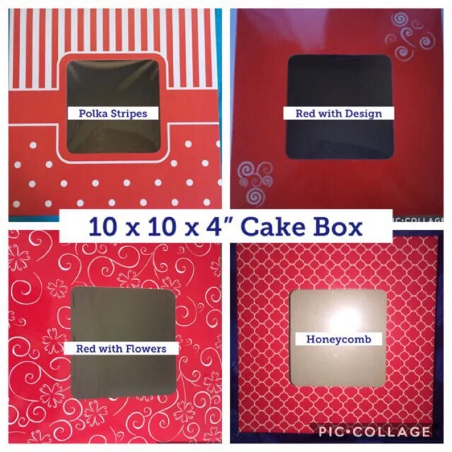 10 x 10 x 4” Cake Box with acetate window 10pcs | Lazada PH