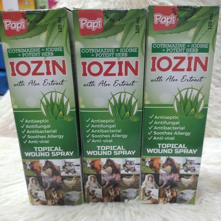 Papi IOZIN with Aloe Extract Wound Spray for Pets 120ml | Lazada PH