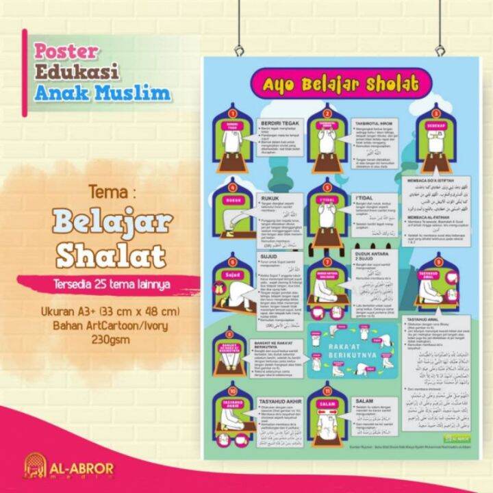 Poster Edukatif Muslim Edukasi Bahasa Arab Atau Poster Belajar Shalat ...