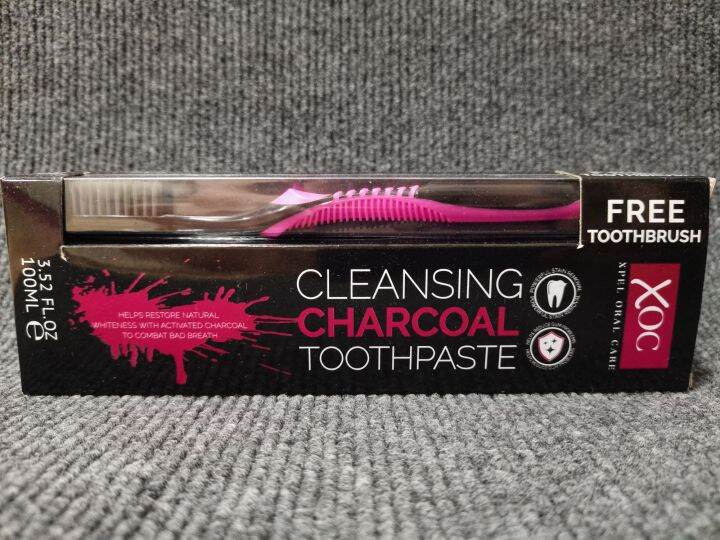 XOC Charcoal toothpaste + free toothbrush | Lazada PH