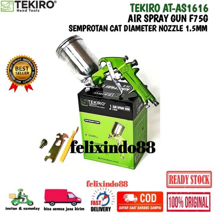 SPRAY GUN F75 G TEKIRO ORIGINAL ALAT SEMPROT CAT TABUNG ATAS AIR SPRAY ...