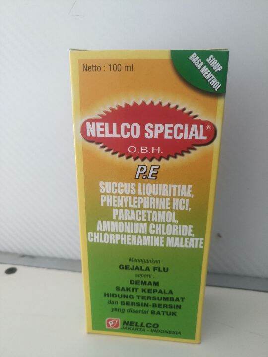 nelco nellco special OBH PE sirup 100ml rasa menthol mentol obat batuk hitam dan pilek dewasa ...