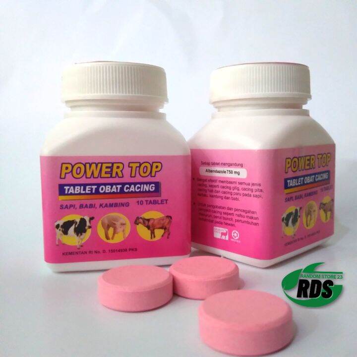 Power TOP obat cacing Tablet khusus kambing isi 10 tablet | Lazada ...
