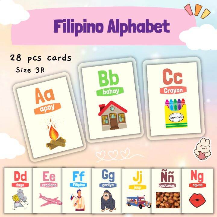 KIDSZOE filipino tagalog educational laminated flash cards colors ...