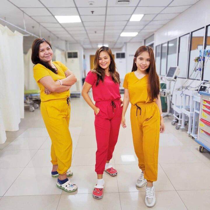 HTP Basics Scrubsuit Set | Work Basic Top and Sweatpants Terno | Lazada PH