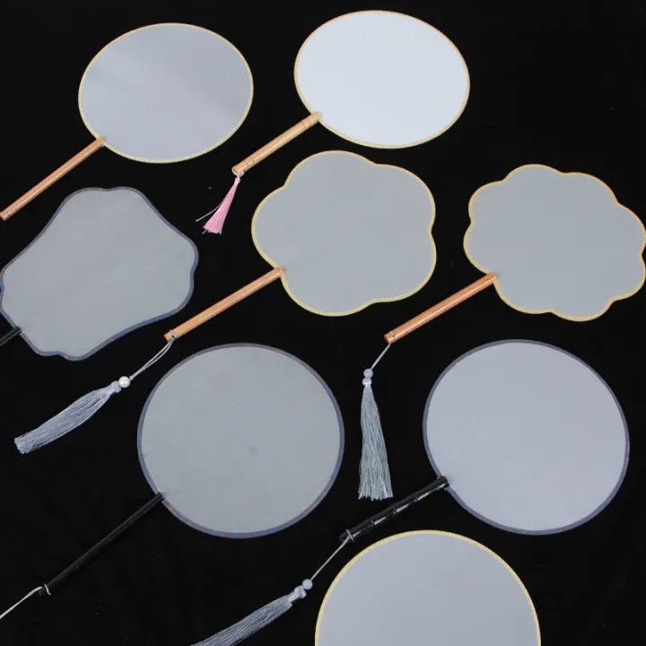 Silk Art Hall Silk Blank round Silk Fan Silk Cloth round White Surface ...