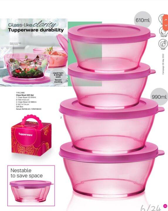 TUPPERWARE CLEAR BOWL GIFT SET | Lazada