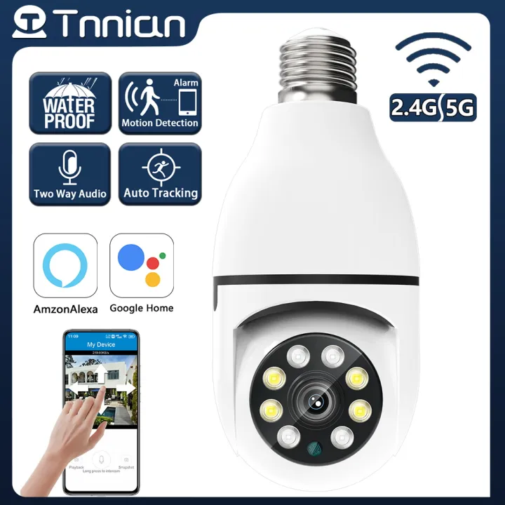 Tnnian 5G LED และ Color Night Vision E27 4MP Dome IP Camera กล้อง 4X ...
