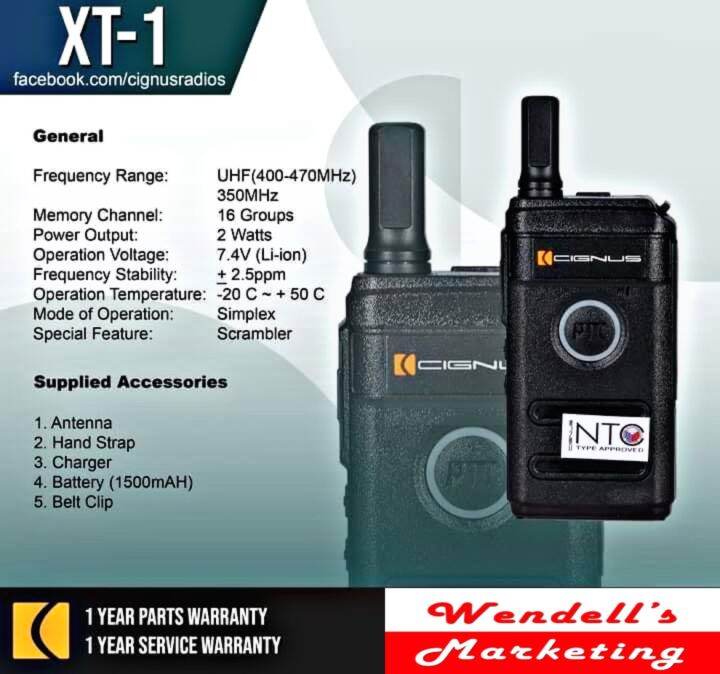 NEW CIGNUS XT1 UHF USB TYPE Dual PTT Hand Held Radio | Lazada PH