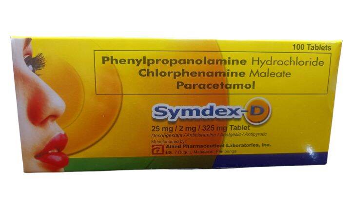 SYMDEX-D 25mg / 2mg/ 325mg 100 TABLETS | Lazada PH