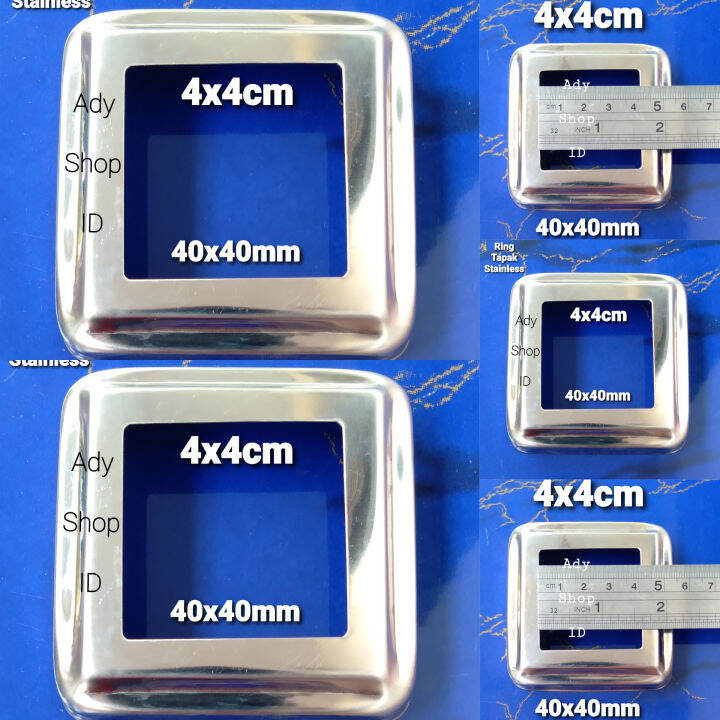 Isi 5 Pcs Tapak Kaki Ring Hollow Stainless Ukuran 4x4cm 40x40mm Ornamen Holow Stainless