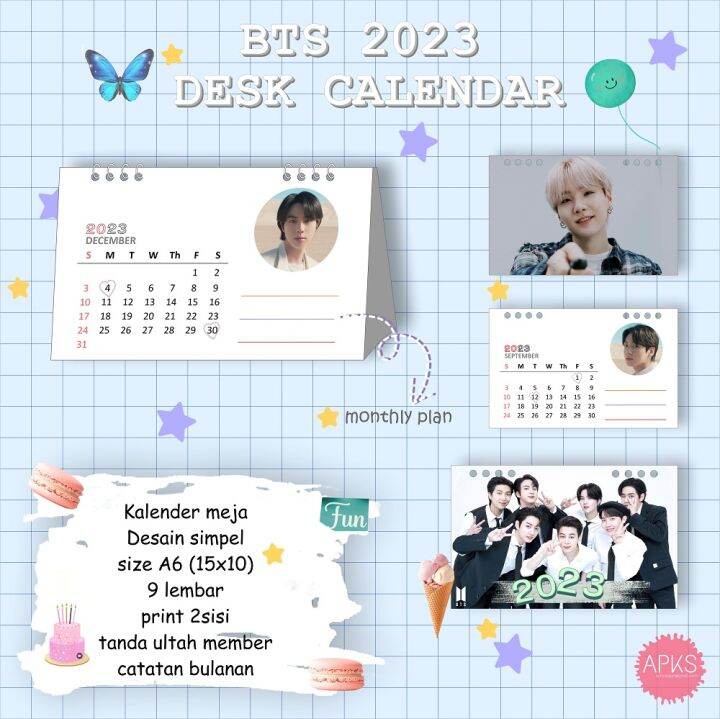 Bts 2023 Kalender Meja Mini Decowall Postcard Calendar Army Jungkook ...