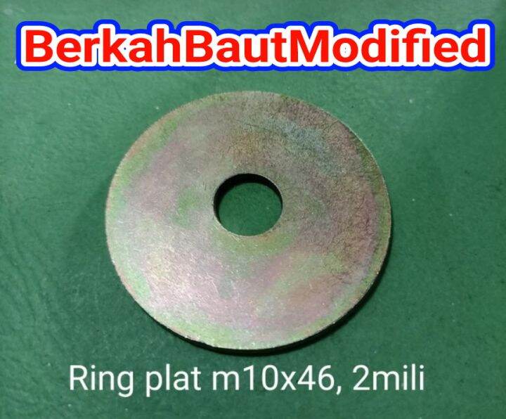 Ring plat M10 lebar, diameter luar 4,6cm, diameter dlm 1cm, tebal 3mm ...