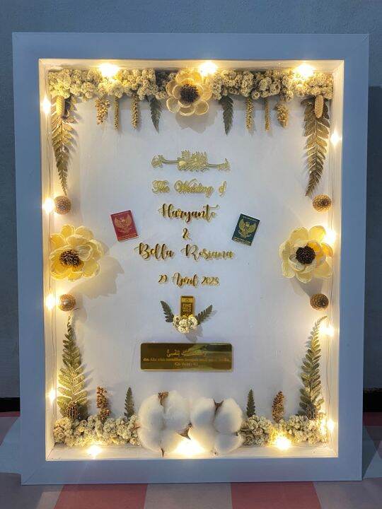 Bingkai mahar uang ukuran 30*40cm/Mahar pernikahan/free lampu | Lazada ...