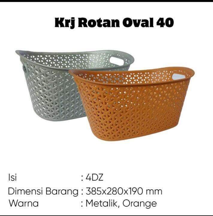 KERANJANG PLASTIK ANYAMAN ROTAN OVAL SERBAGUNA | Lazada Indonesia