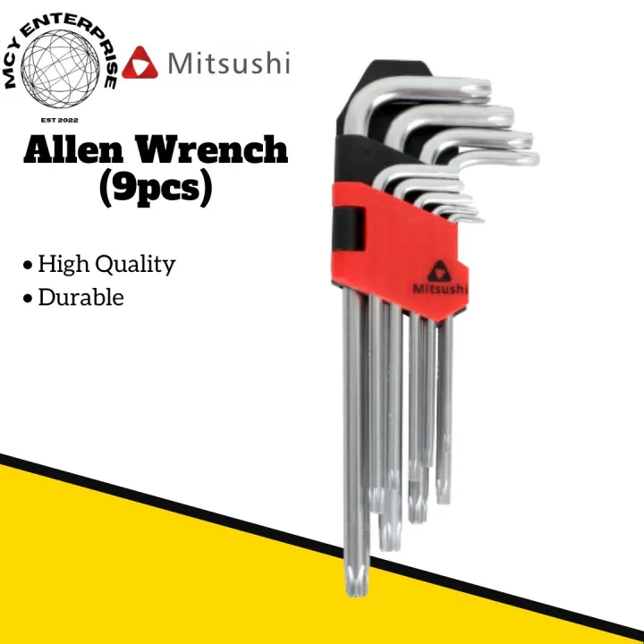 Mitsushi Allen Wrench Set ( 9 PCS ) Long Arm Torx Key Set | Allen Hex ...