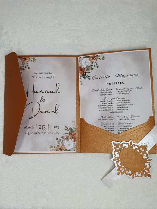 MMS♥️ 5x7inches( Fit to 5R) Design 1 Trifold DieCut Invitation cover ...