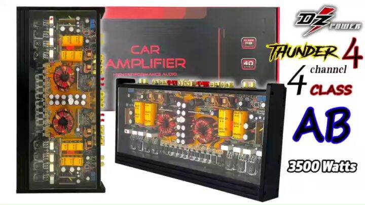 เพาเวอร์แอมป์ติดรถยนต์ 4CH DZ POWER รุ่นTHUNDER 4 BK-150.4 ขับลำโพงเสียงกลาง-แหลม กำลังขับ 3500 ...