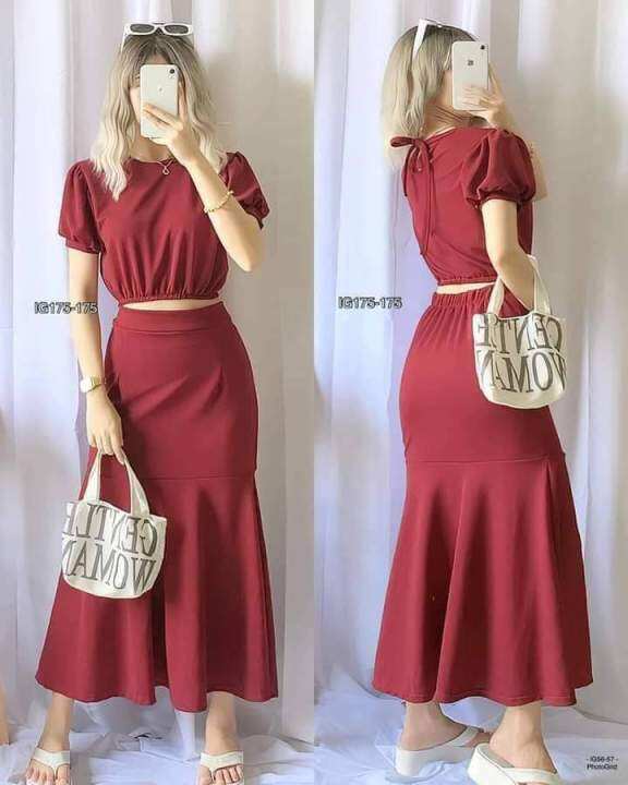 Zaida Long Palda Terno Garterized Back Palda Stretchable(Small ...