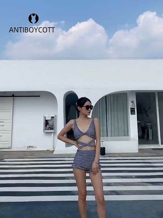 40-58kg ผู้หญิงดอกไม้ฤดูร้อนแยกชุดว่ายน้ำเอวสูงสายฟรีบิกินี่ชุด ชุดว่ายน้ำแยกเซ็กซี่ 0783 ...