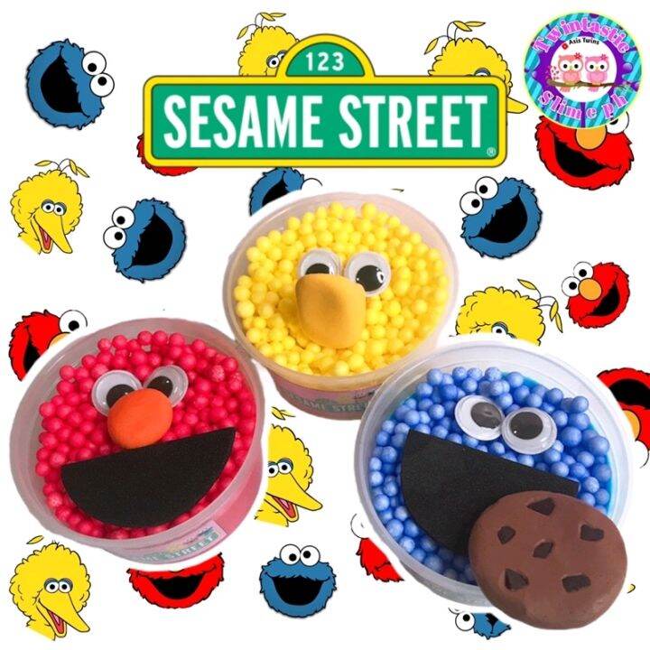 Sesame Street Slime (Elmo, Big Bird, Cookie Monster) || Twintastic ...