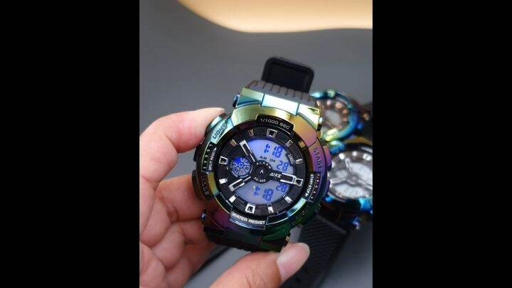 World Times นฬิกาข้อมือ ☆ AIKE ☆ แบรนด์แท้ ระบบดิจิตอล คอลเลคชั่น สีไท ...