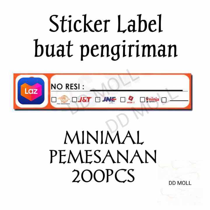 100 psc stiker label resi pengiriman murah buat packing paket | Lazada ...