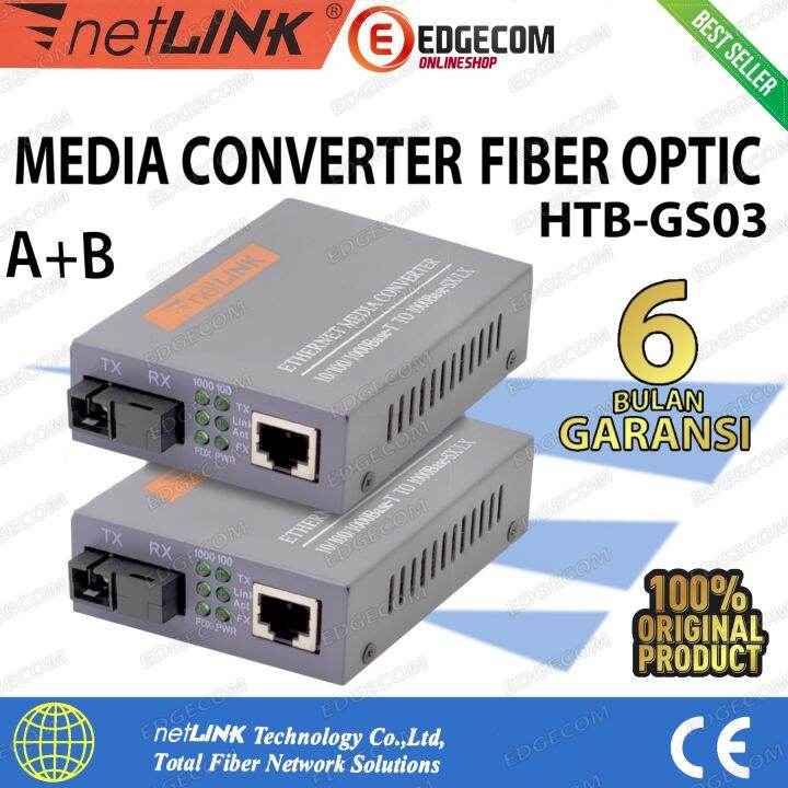 NETLINK HTB-GS-03 A+B Fiber Optic Ethernet Media Converter GIGABIT | Lazada Indonesia