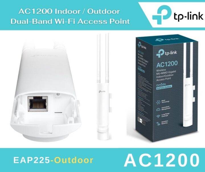 TP-Link EAP225-Outdoor AC1200 Indoor/Outdoor Dual-Band WiFi Access ...