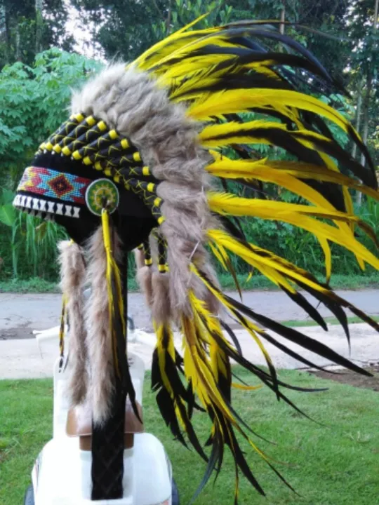 Topi indian /topi apache /topi suku indian /warbonnet | Lazada Indonesia