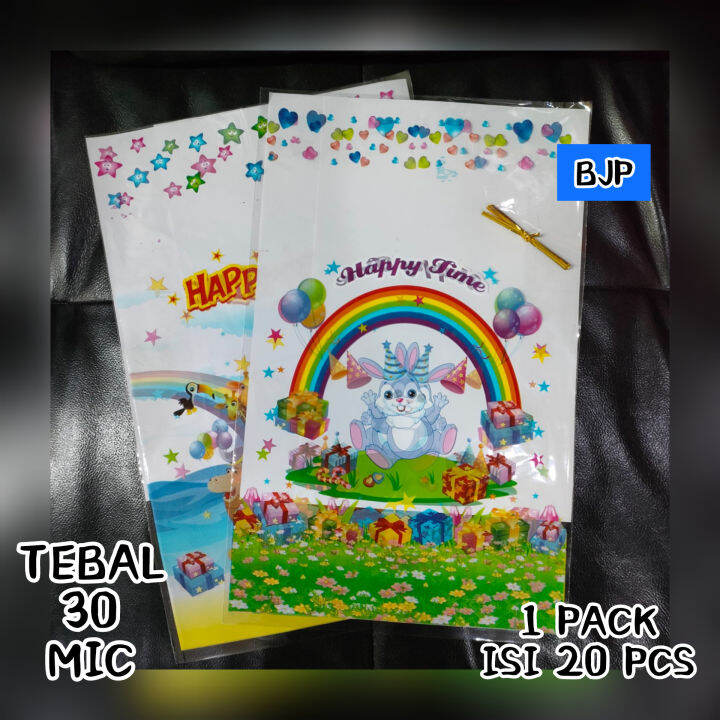 [ 20 PCS ] PLASTIK OPP ULANG TAHUN, SOUVENIR BERKARAKTER uk 27 x 43 cm ...