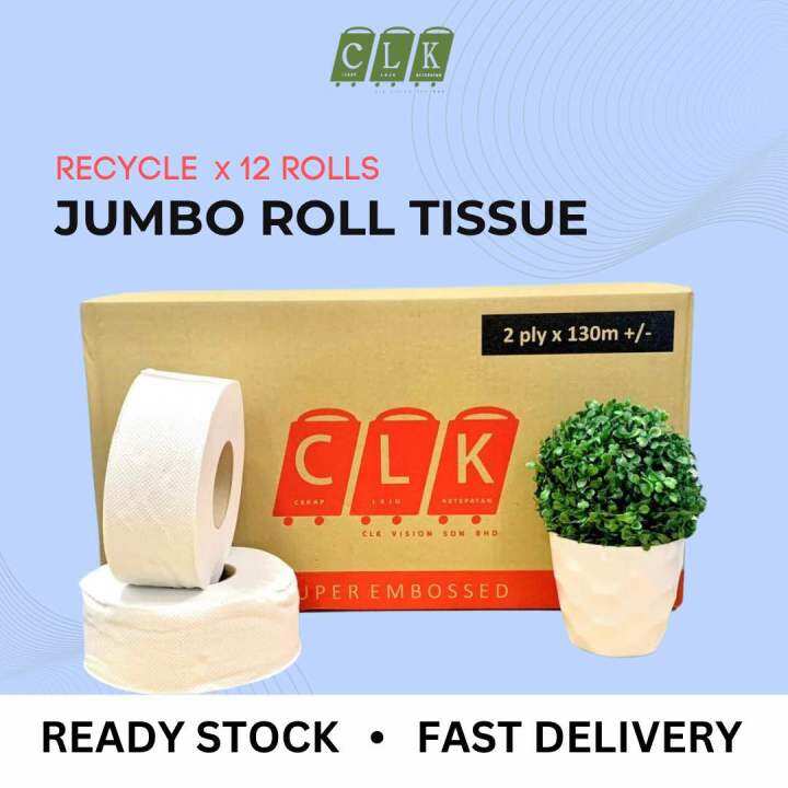 Jumbo Roll Tissue (JRT) - 2 PLY (12 Rolls / Carton) RECYCLE | Lazada