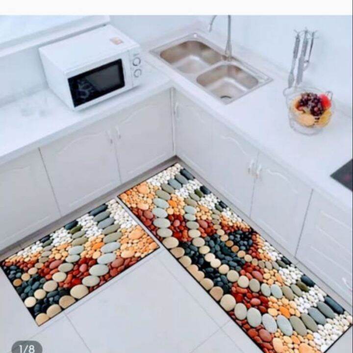 carpet kitchen velvet floor mat / dapur karpet alas kaki velvet 3d 2 in ...