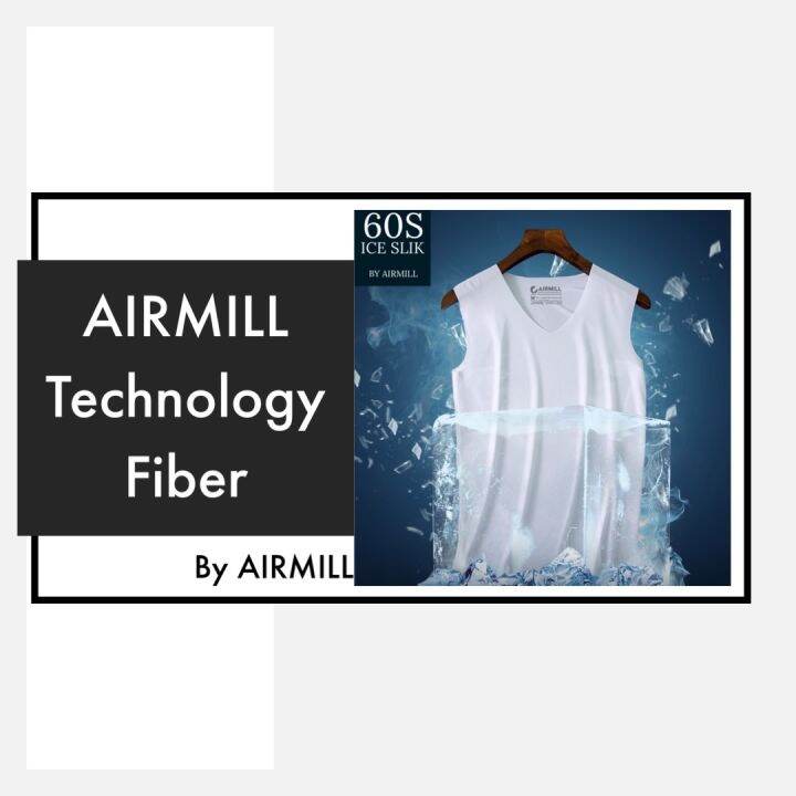 AIRmill® เสื้อกล้ามแขนกุดผู้ชาย ไมโครไฟเบอร์ ผ้าเย็นสบาย บางเบา ระบายอากาศ ยืดหยุ่นสูง แห้งไว ...