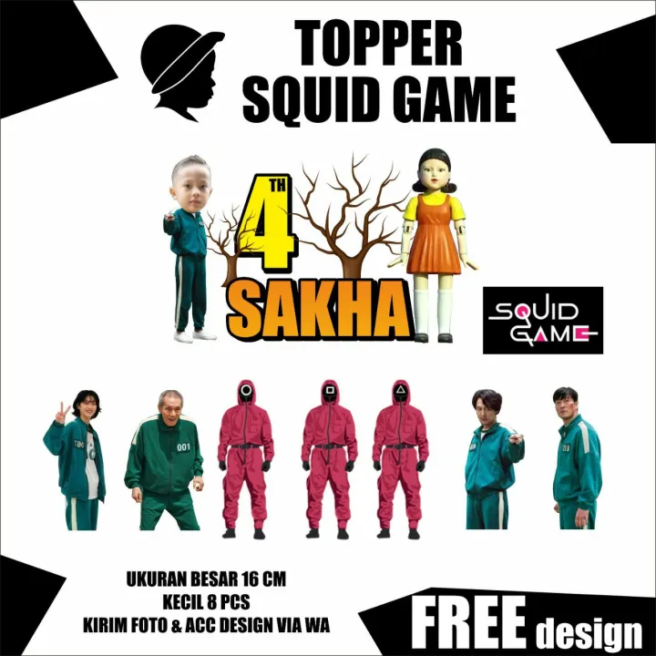 TOPPER SQUID GAME CUSTOM NAMA | Lazada Indonesia