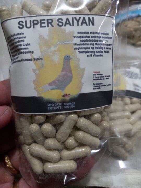 SUPER SAIYAN CAPSULES FOR PIGEON SUPPLEMENTS AND VITS. 100 pcs per pack ...