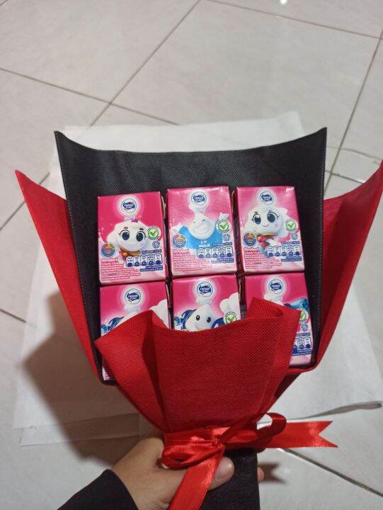 bouquet susu snack / parcel / kado / bingkisan / buket makanan susu ...