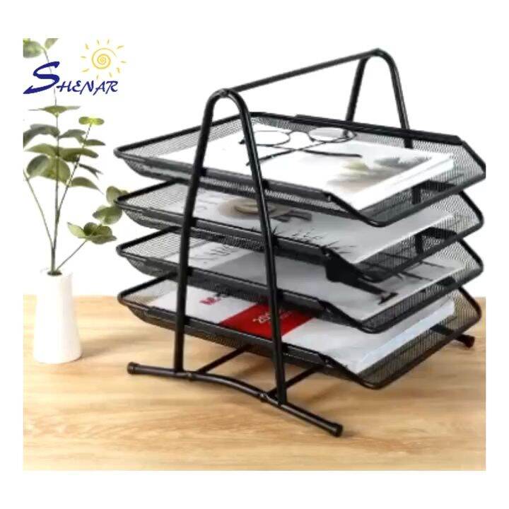 SHENAR Rak Kertas Dokumen 4 Susun / Tray Besi 4 Susun MURAH | Lazada ...