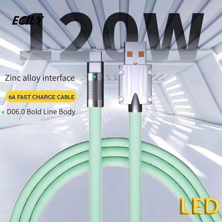 ECILY 120W 6A Usb Type C Cable Super Fast Charge Cable For Tablets ...